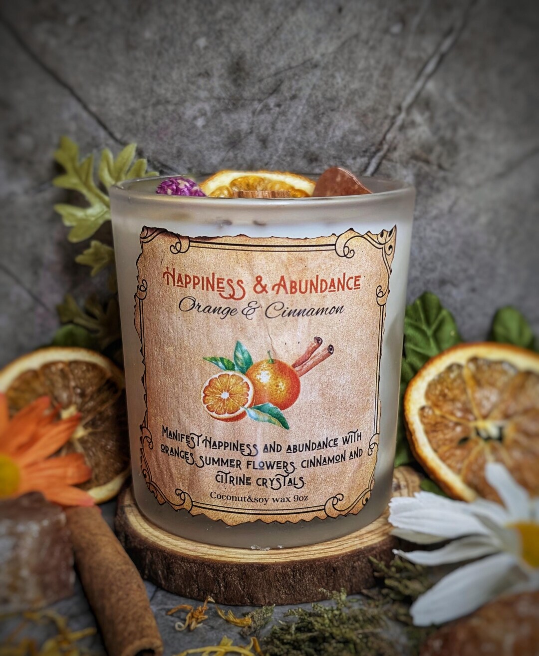 Happiness and Abundance Candle in Orange & Cinnamon - Etsy