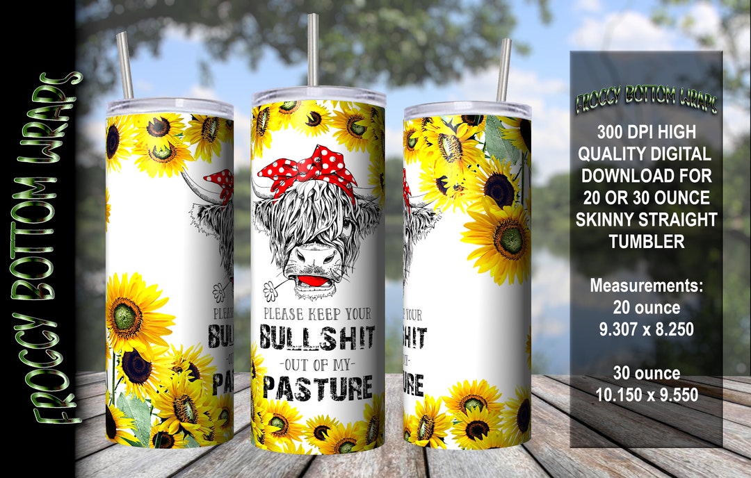 Highland Bull Wrap for 20 or 30 Ounce Skinny Straight 300dpi - Etsy