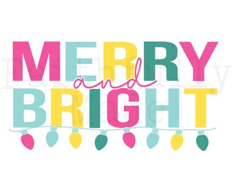 Merry and Bright PNG - Etsy