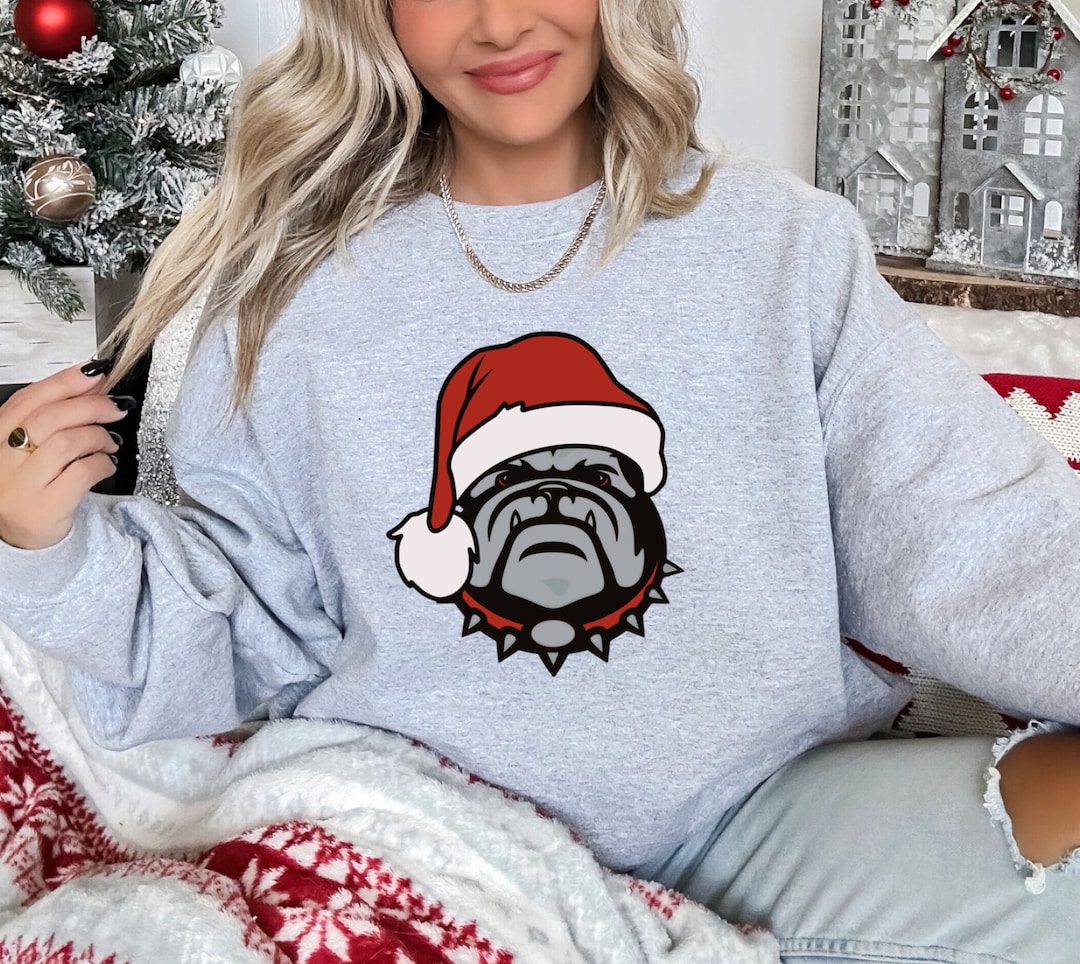 Bulldog Santa PNG - Etsy