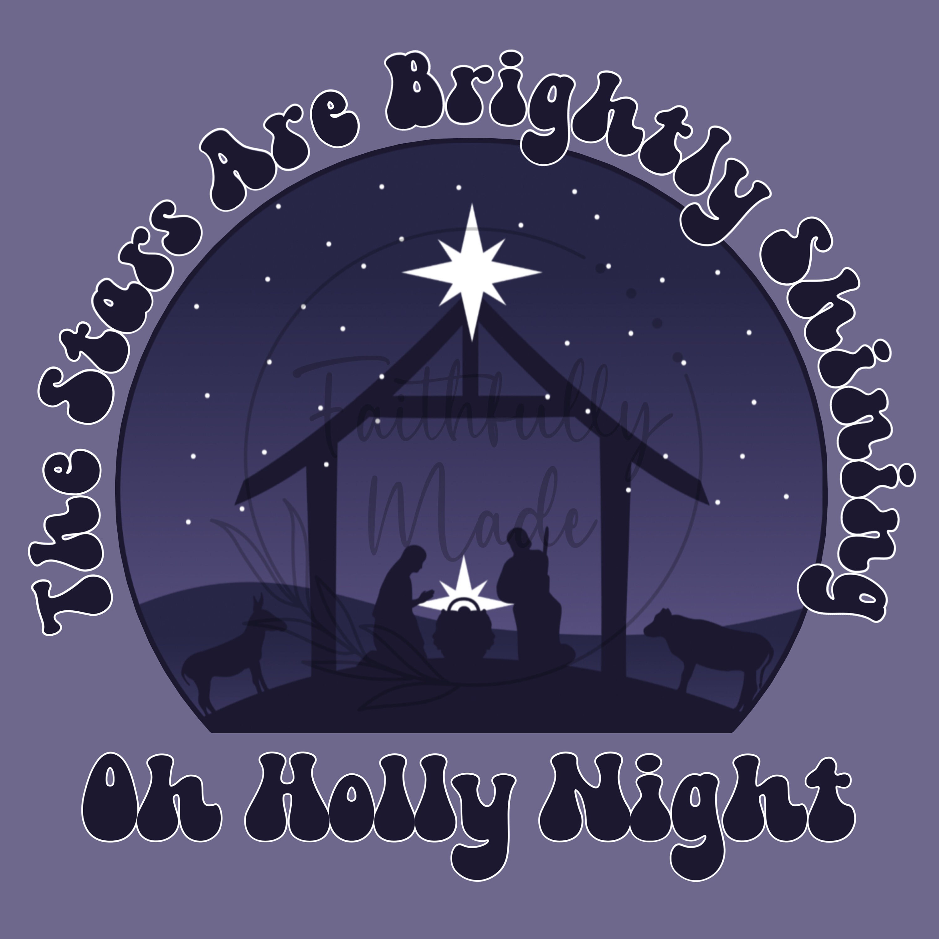 Oh Holly Night PNG - Etsy