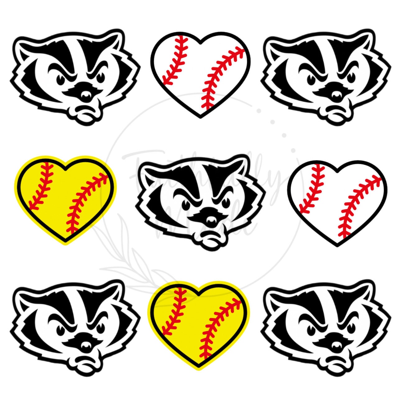 Badger Baseball Softball PNG - Etsy