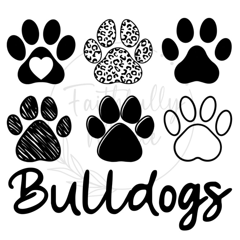 Bulldogs Paws Png (not A Cut File) - Etsy