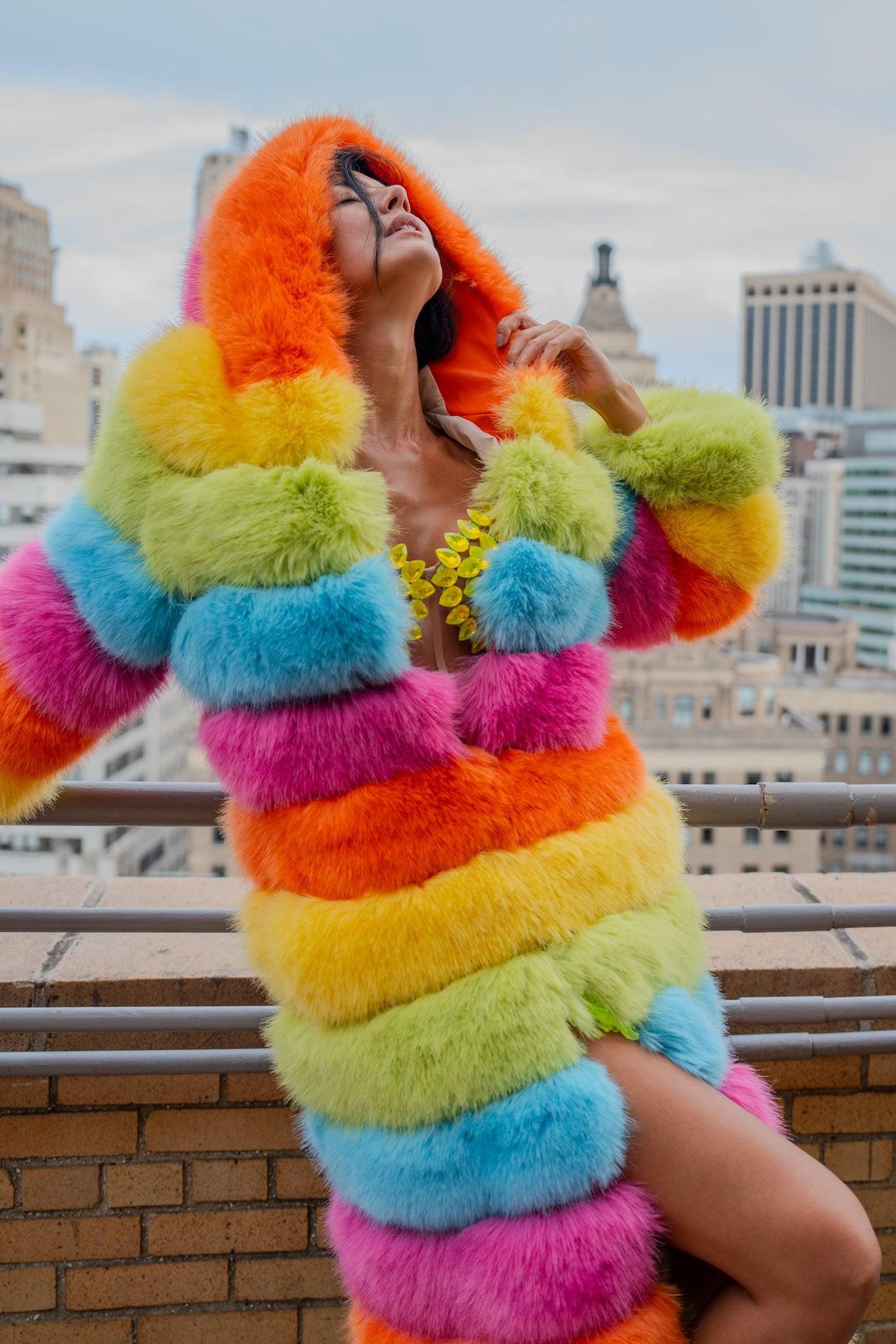 Over the Rainbow Faux Fur Coat - Etsy