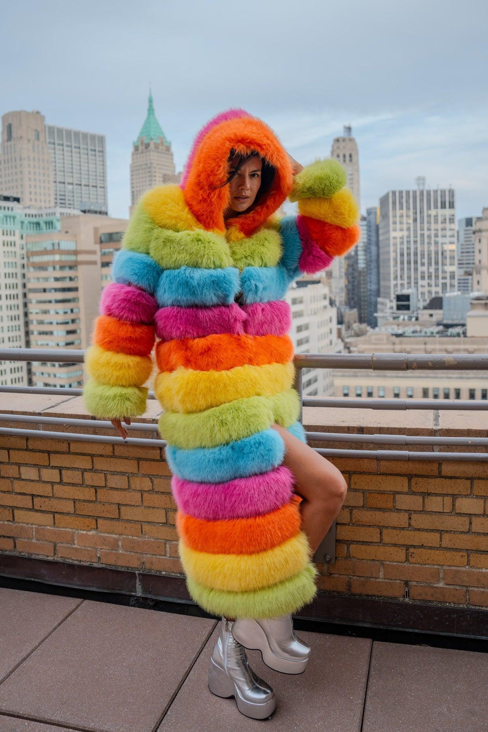 Over the Rainbow Faux Fur Coat - Etsy