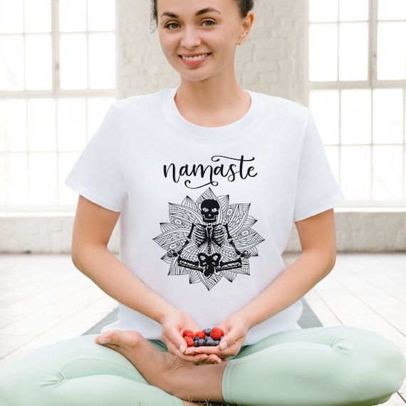 Namaste Skeleton Yoga Pose Mandala Meditation Shirt Yoga Tee - Etsy