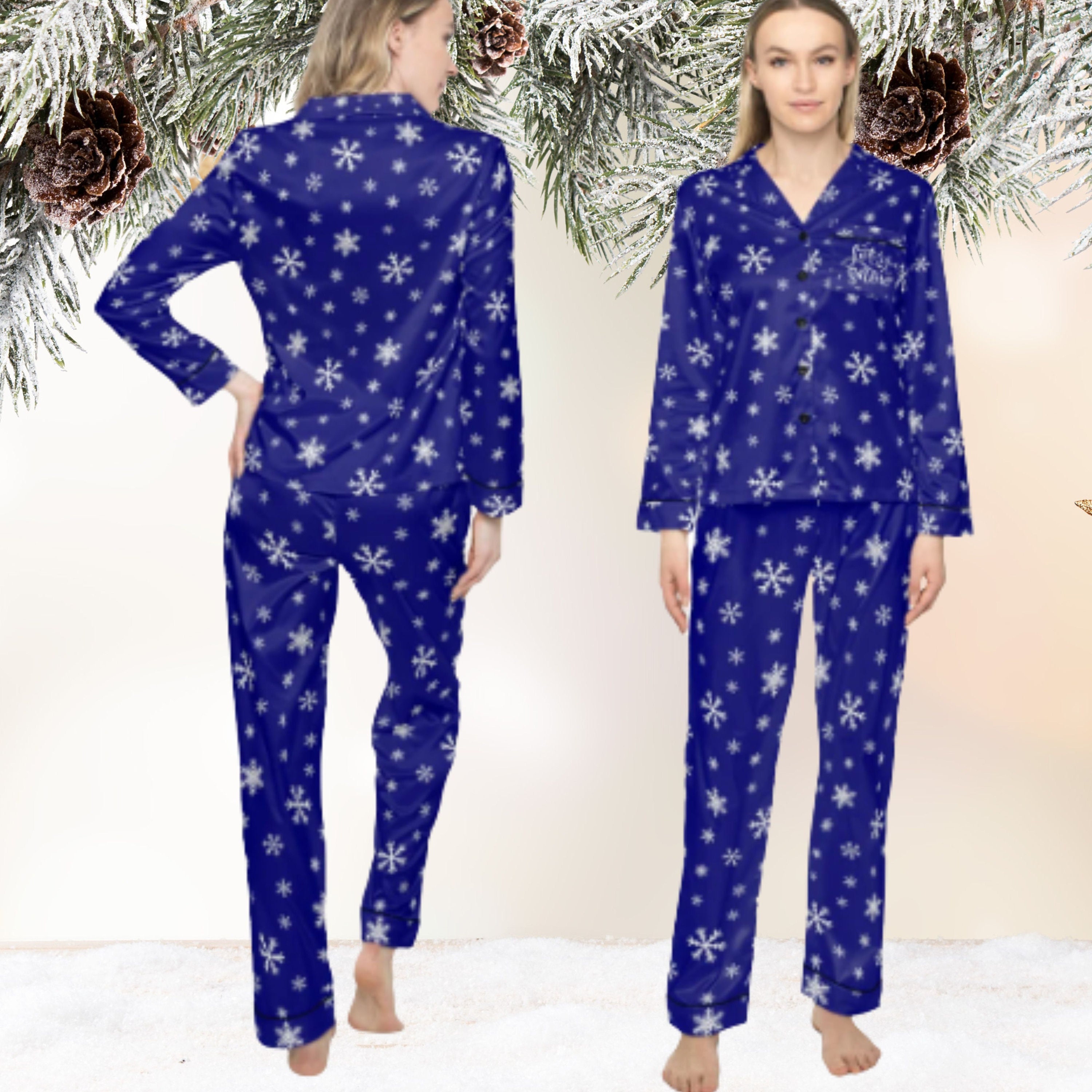 Blue snowflake christmas pajamas - Etsy.de