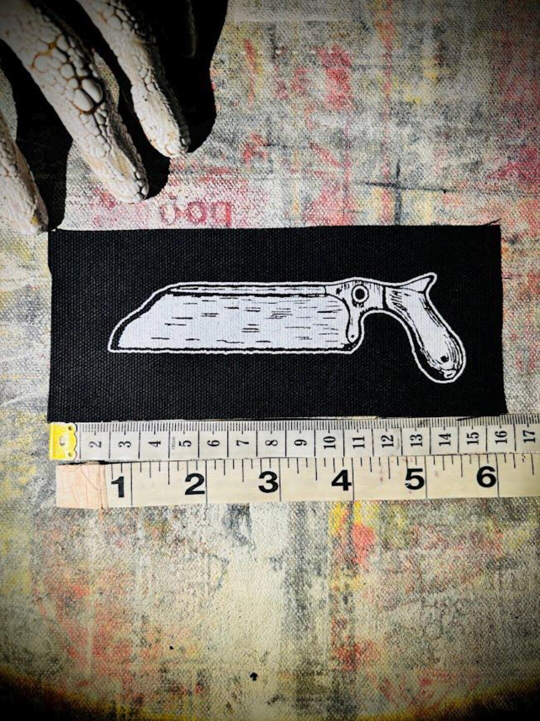 Bone Saw Sew on Patch. Antique Medical Tool Drawing. Hand Made, Silk ...