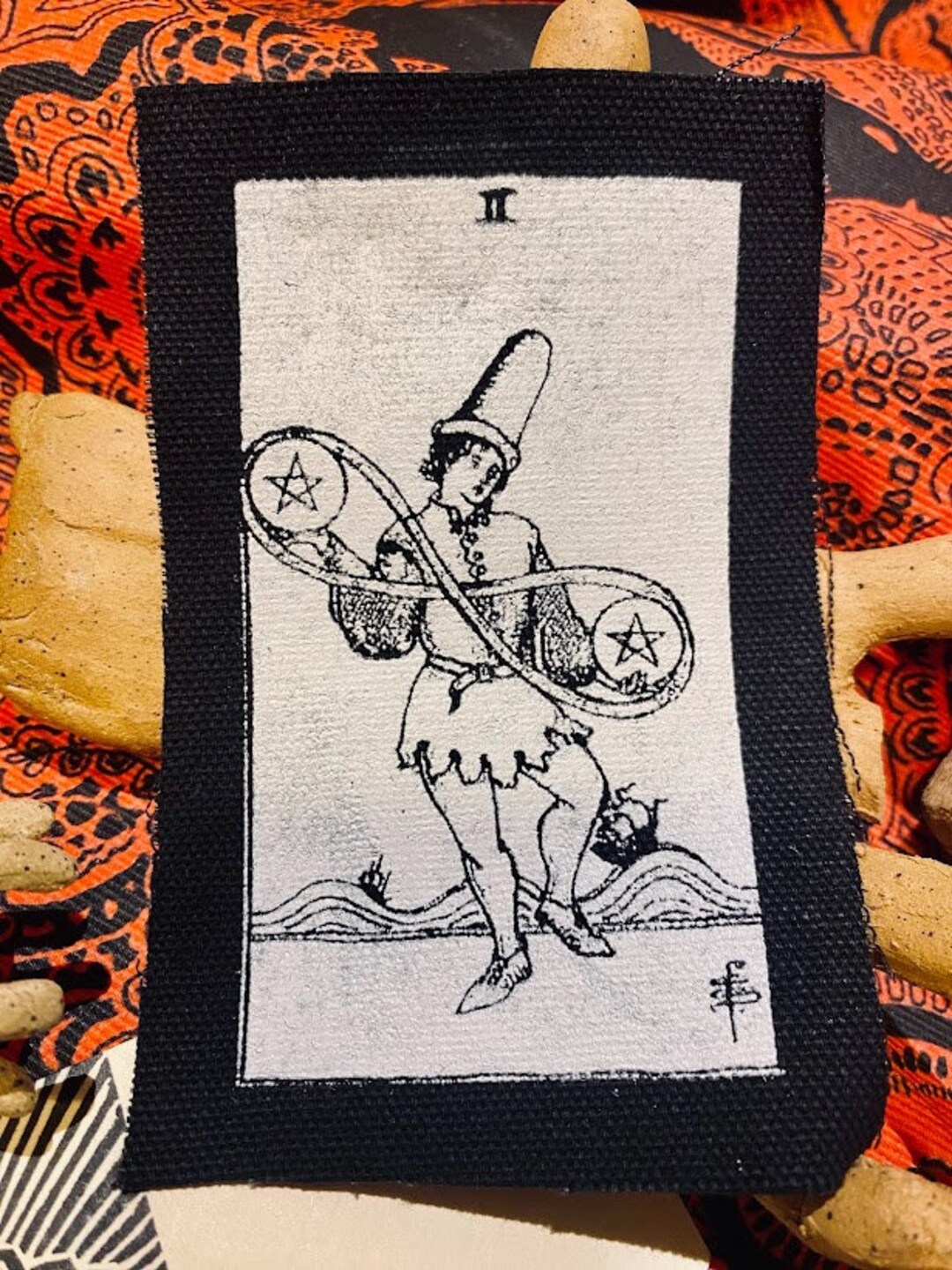 Two of Pentacles Tarot Card Sew on Patch. 2 of Pentacles, From the ...