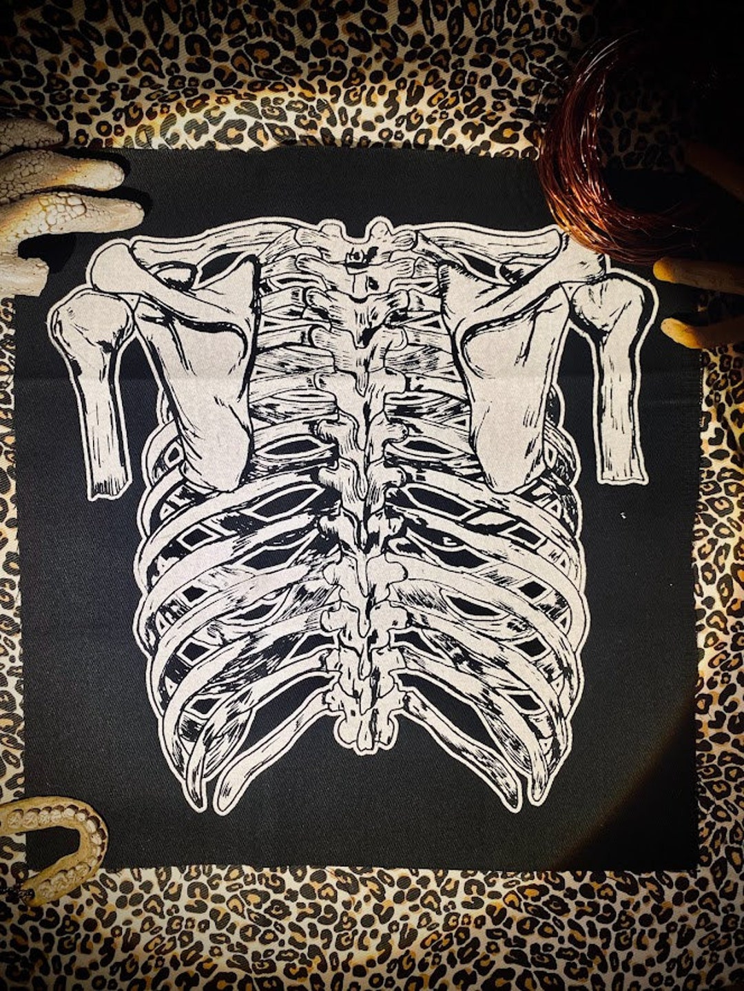 Rib Cage From the Back Back Patch. Sew on Back Patch for Bony Punk ...