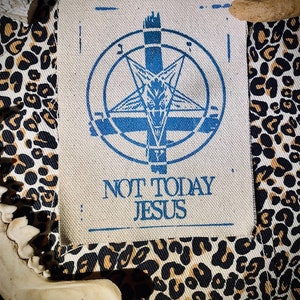 Not Today Jesus Baphomet Inverted Pentacle Sew on Patch. for - Etsy