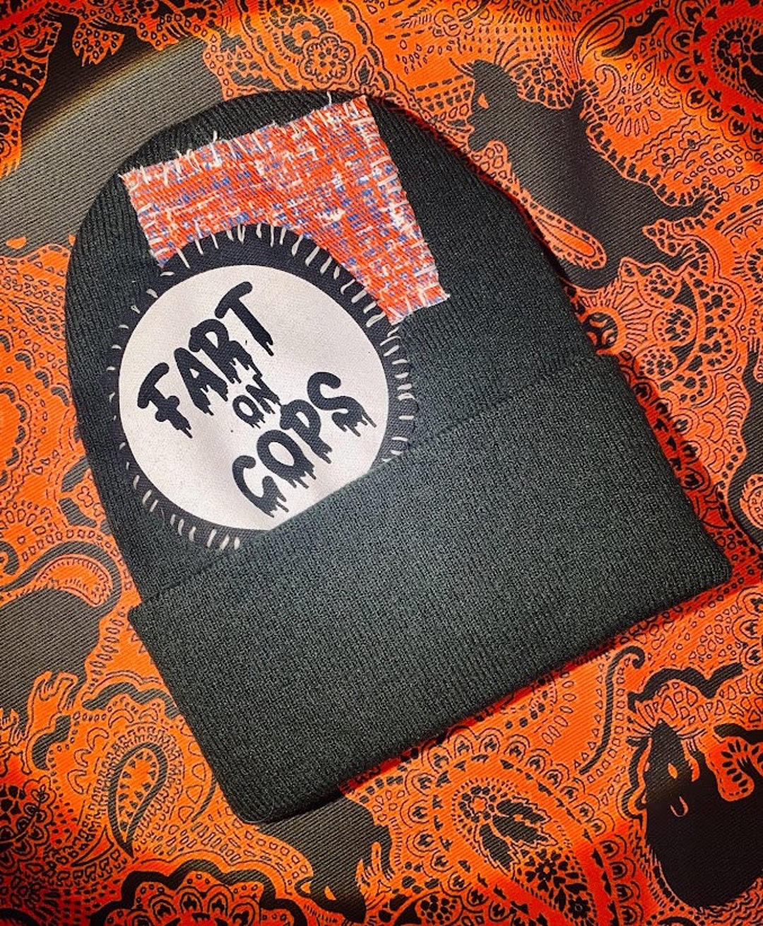 Patched up Toque Skull Cap Beenie Tiny Hat Whatever You - Etsy