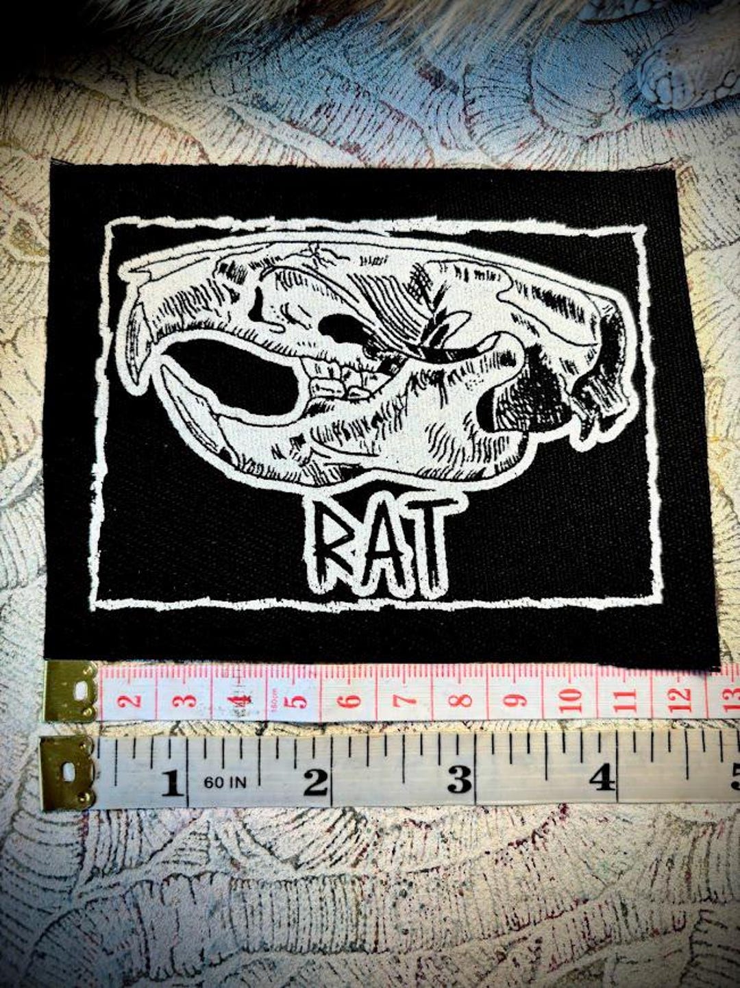 Rat Skull | Punk Patch | Animal Bone | Rodent | Cloth Patch | Crust ...