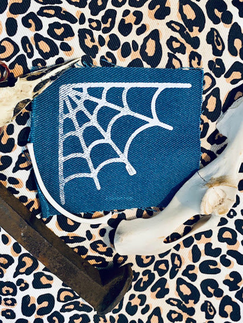 Corner Spider Web Sew on Patch. for Spooky Punk Battle Vests - Etsy