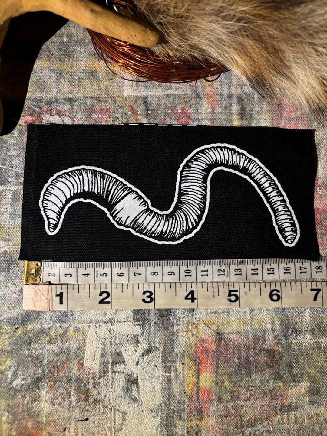Worm Patch It's a Big Sew on Patch of a Big Ol' Earth Worm. Hand Made ...