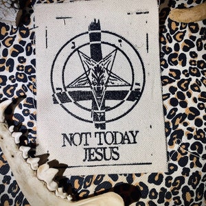 Not Today Jesus Baphomet Inverted Pentacle Sew on Patch. for - Etsy