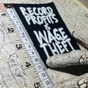 Record Profits is Wage Theft Workers Rights Punk Patch - Etsy