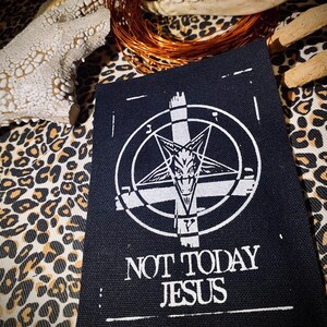 Not Today Jesus Baphomet Inverted Pentacle Sew on Patch. for - Etsy