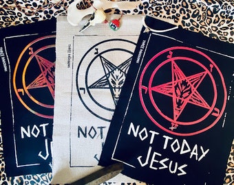 Not Today Jesus Baphomet Inverted Pentacle Sew on Patch. for - Etsy