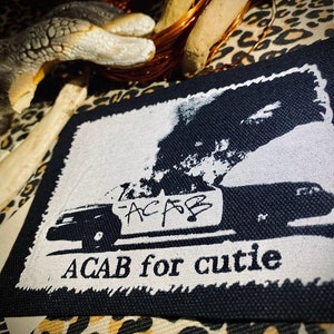 ACAB for Cutie Burning Police Car Sew on Patch. for Crusty Battle Vests ...