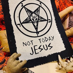 Not Today Jesus Baphomet Inverted Pentacle Sew on Patch. for - Etsy