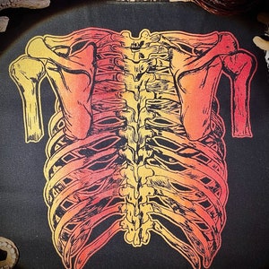 Rib Cage From the Back Back Patch. Sew on Back Patch for Bony Punk ...