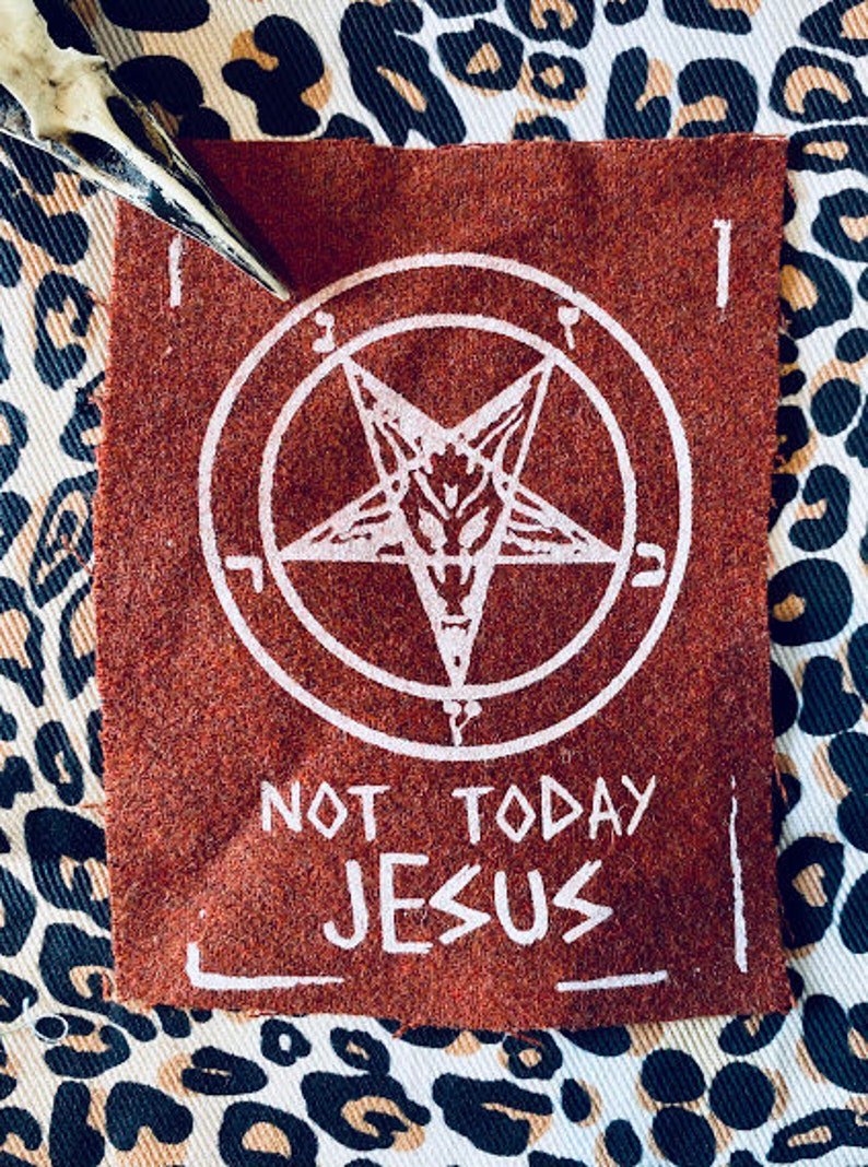 Not Today Jesus Baphomet Inverted Pentacle Sew on Patch. for - Etsy