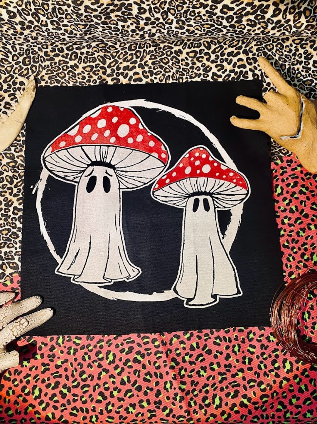 Mushroom Ghosts Back Patch. Large Patch Featuring Two Haunted Mushroom ...