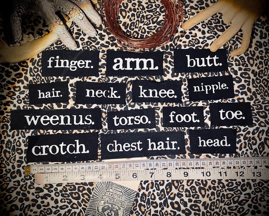 Body Part Labels, Mini Punk Sew on Patches - Etsy