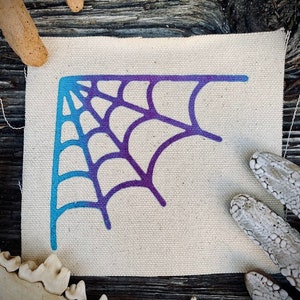 Corner Spider Web Sew on Patch. for Spooky Punk Battle Vests - Etsy