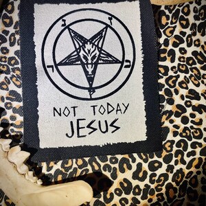 Not Today Jesus Baphomet Inverted Pentacle Sew on Patch. for - Etsy