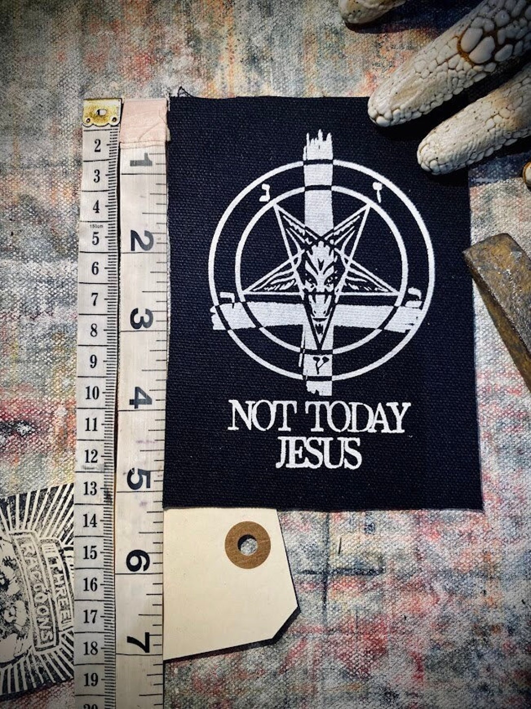 Not Today Jesus Baphomet Inverted Pentacle Sew on Patch. for Witchy Punk Battle Vests, Occult ...