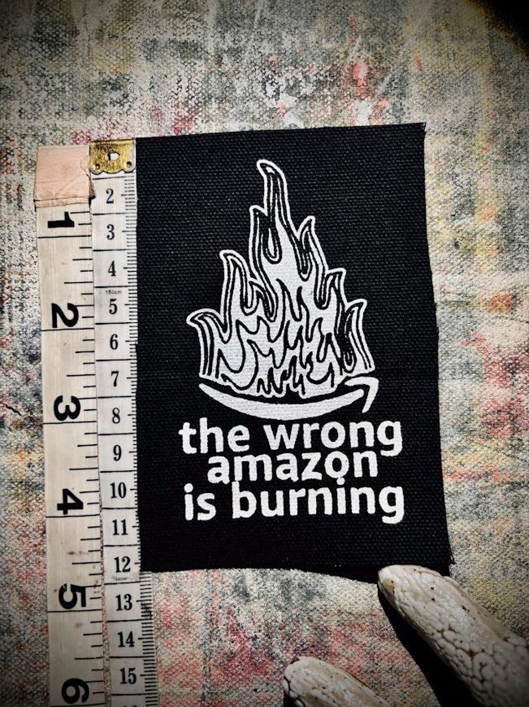The Wrong Amazon is Burning Sew on Punk Patch. Hand Made, Silk Screened ...