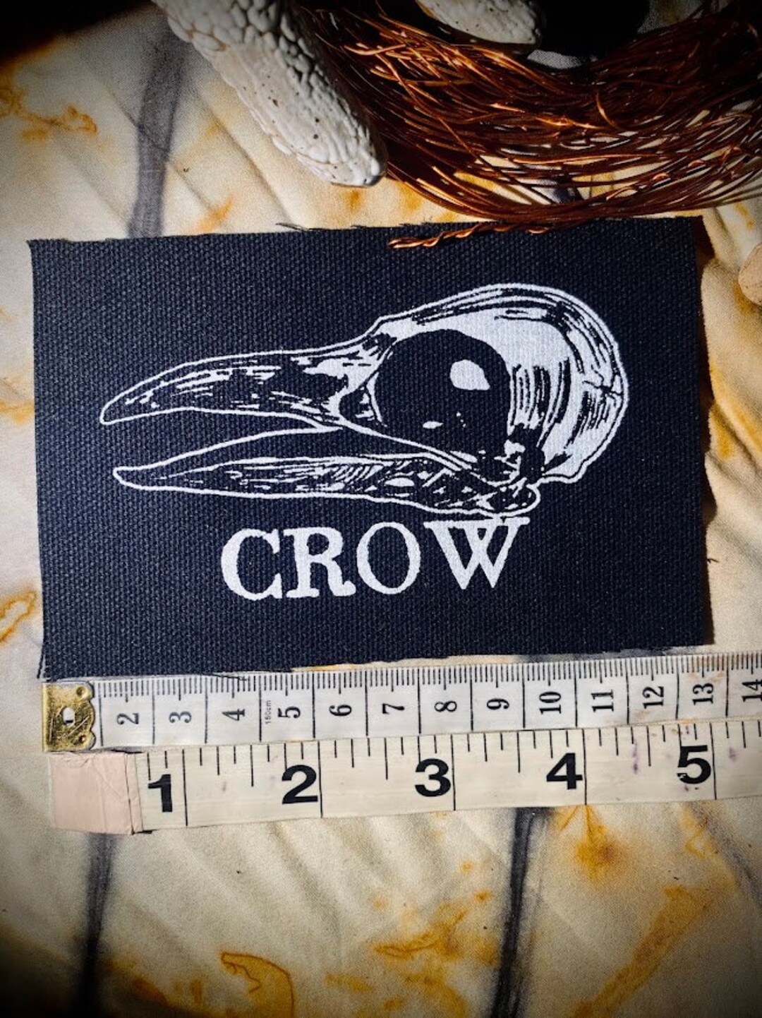 Punk Patch | Crow Skull | Animal Skull Drawing | Cloth Patch |punk ...