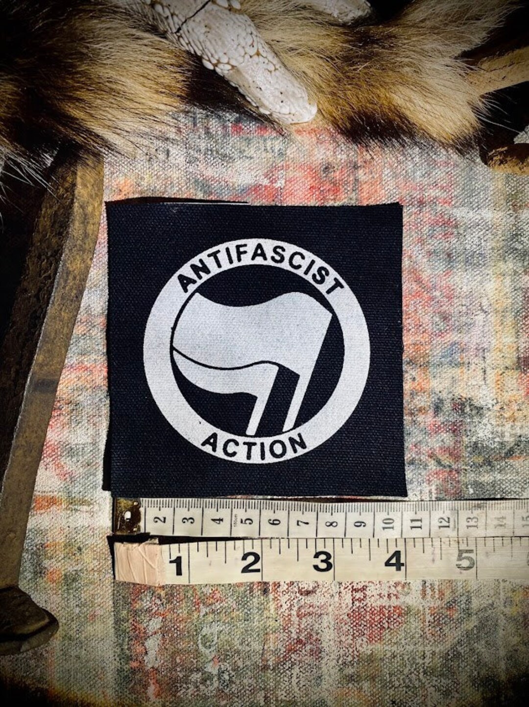 ANTIFA Anti Fascist Action R Sew on Patch. for Crusty Punk Battle Vests ...