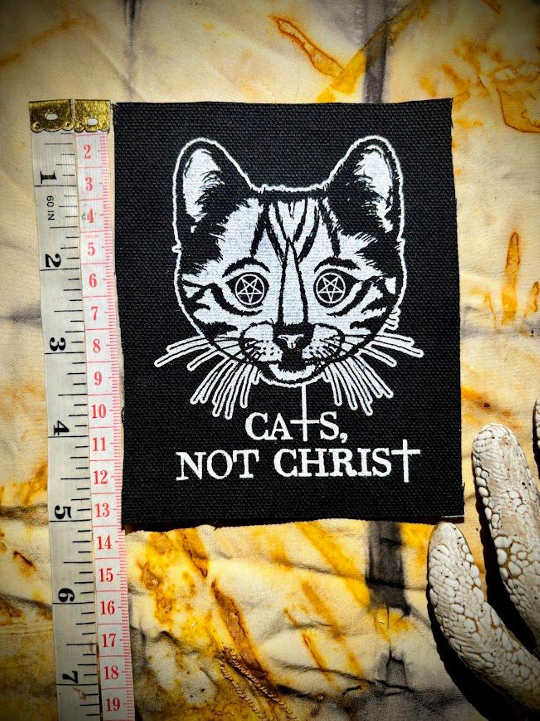 Cats Not Christ! Sew on Goth Punk Patch - Etsy
