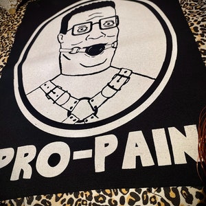 Hank Hill, Pro-pain Back Patch. Kinky King of the Hill Large Patch ...