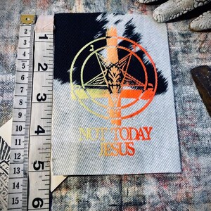 Not Today Jesus Baphomet Inverted Pentacle Sew on Patch. for Witchy Punk Battle Vests, Occult ...