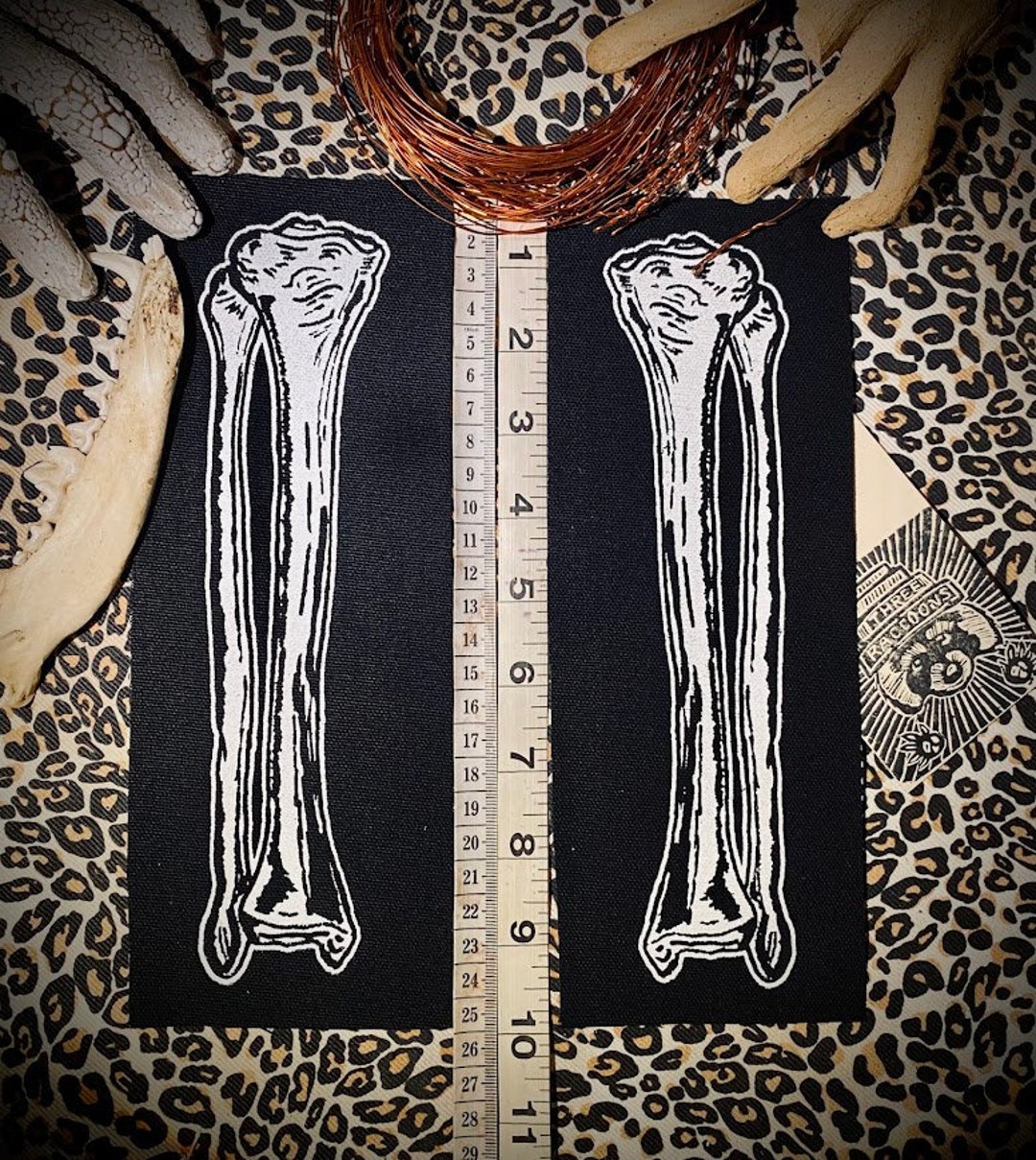 Tibia-fibula Tibula Bone Patch. Large Silk Screened Patch for Anatomy Obsessed Punk Pants ...
