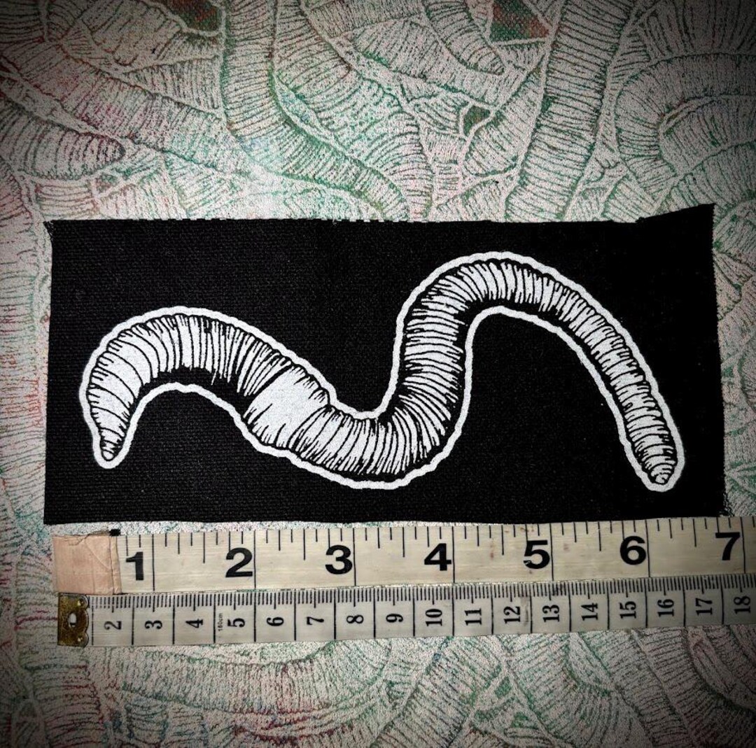 Worm Drawing Sew on Punk Patch - Etsy