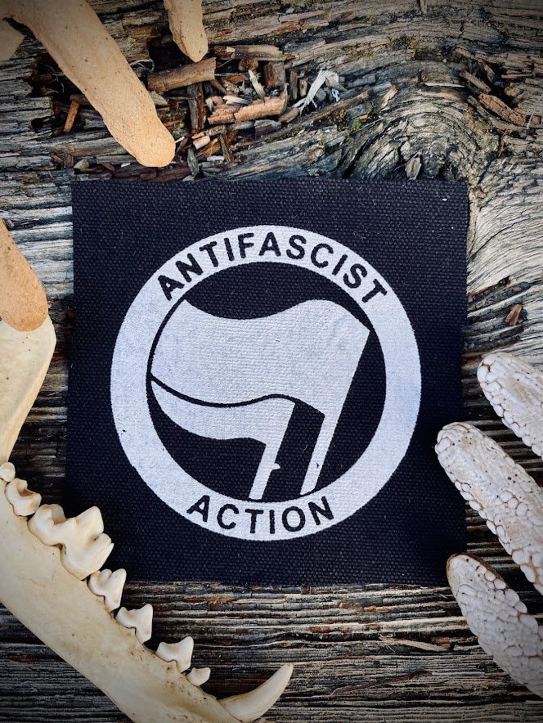 ANTIFA Anti Fascist Action R Sew on Patch. for Crusty Punk Battle Vests ...