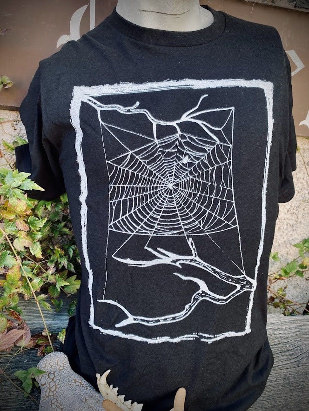 Silk Screened Spider Web T-shirt, Goth Punk Tee - Etsy