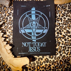 Not Today Jesus Baphomet Inverted Pentacle Sew on Patch. for - Etsy