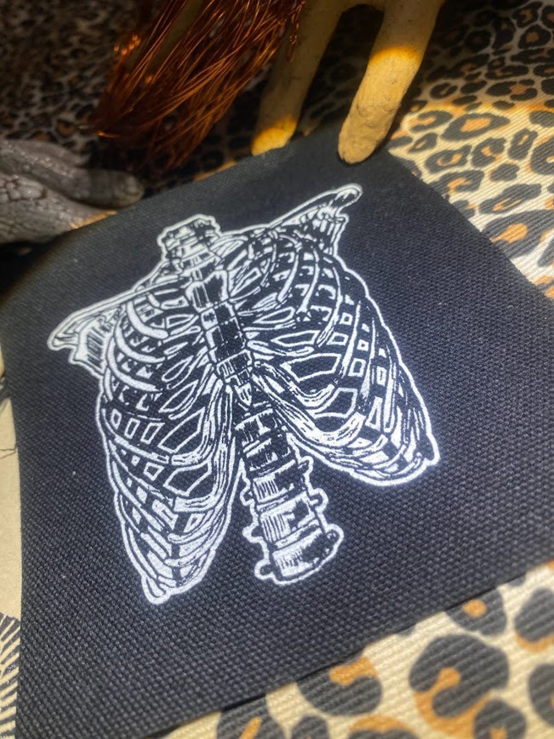 Rib Cage Sew on Patch. for Spooky Punk Battle Vests, Crusty Bony ...