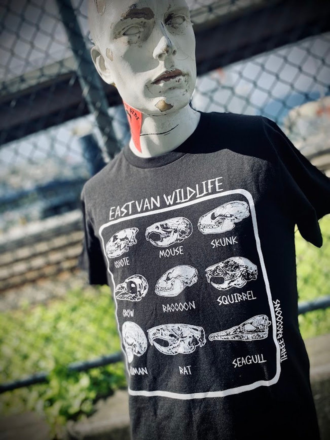 East Van Wildlife Tee With Skulls of East Vancouver - Etsy