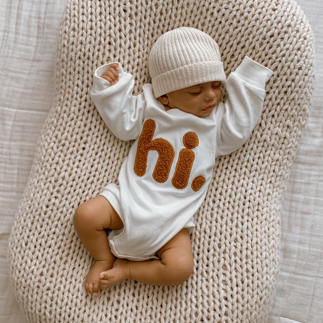Hi Embroidered Romper, Baby Embroidered Outfit, Coming Home Baby ...