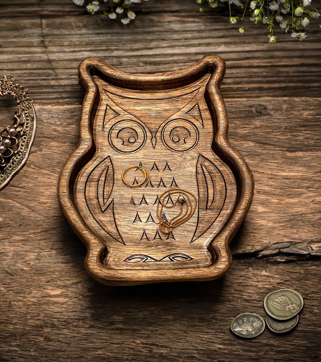 Owl Catch All Tray, Valet Tray, Ring Tray, 5th Anniversary Gift ...