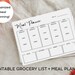 Minimalist Weekly Meal Planner and Grocery Checklist | Printable ...
