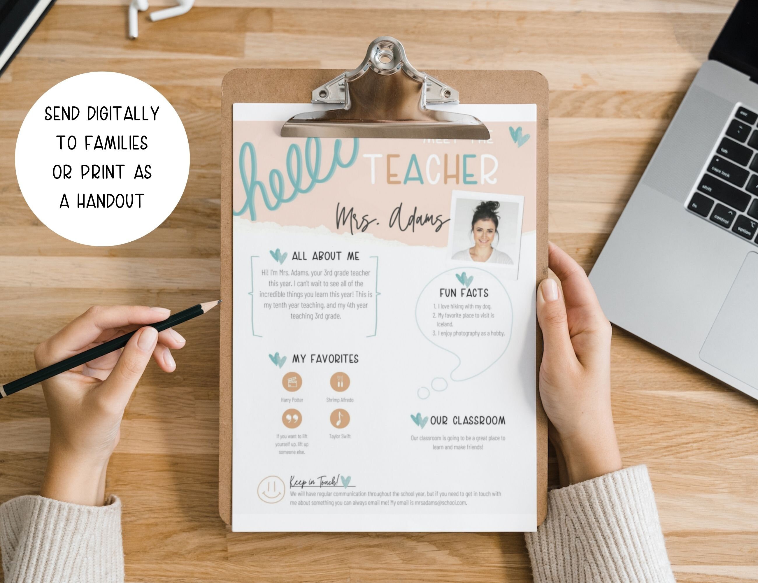 Meet the Teacher Editable Template, Back to School Template, Teacher ...