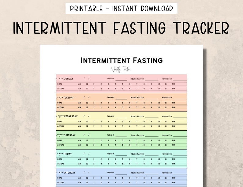 Printable Intermittent Fasting Tracker | Intermittent Fasting Planning ... Printable Intermittent Fasting Tracker | Intermittent Fasting Planning ...